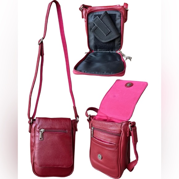 Roma | Bags | Roma Leathers Lockable Compact Concealment Crossbody Bag ...